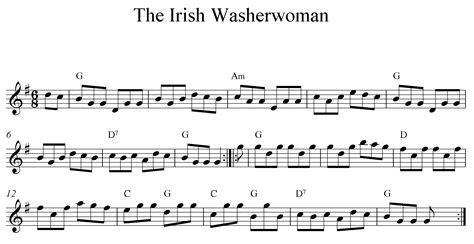 Folk Violin Sheet Music The Irish Washerwoman Sheet Music Violin