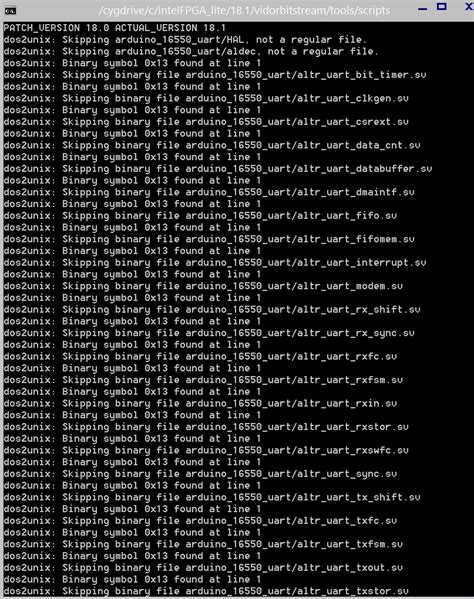 warning nina uart component type arduino 16550 uart is not in the