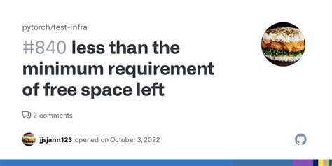 Less Than The Minimum Requirement Of Free Space Left · Issue 840