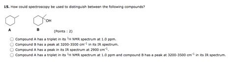Solved How Could Spectroscopy Be Used To Distinguish Between