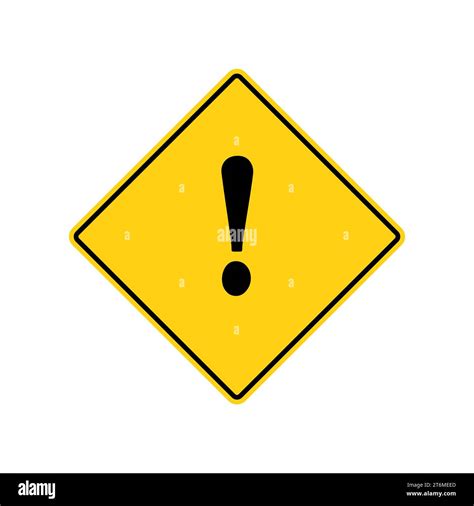 Road Sign Warning Or Attention Caution Sign With Exclamation Mark Flat
