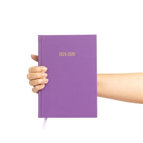 2025 2026 Academic A4 Purple Page Per Day Diary Evelay