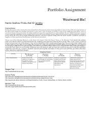 Aadhav Prabu Lesson8WestwardHo Pdf Portfolio Assignment Westward Ho