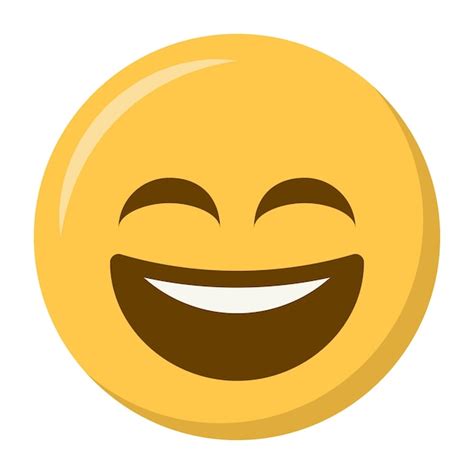 Cara Sonriente Con Ojos Grandes Y Sonrientes Icono Emoji Vector Premium