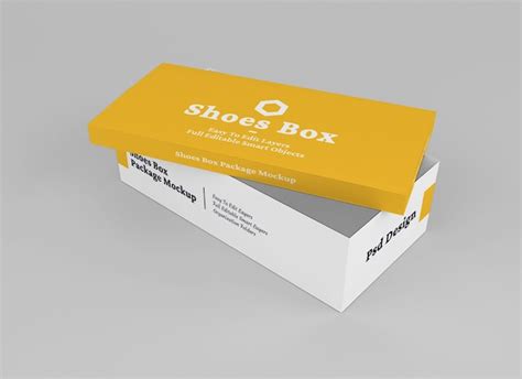 Premium Psd Shoes Box Mockup Design Isolated