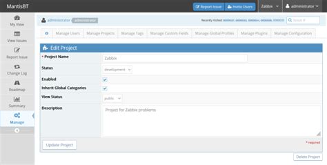 Mantis Bug Tracker Monitoring And Integration With Zabbix