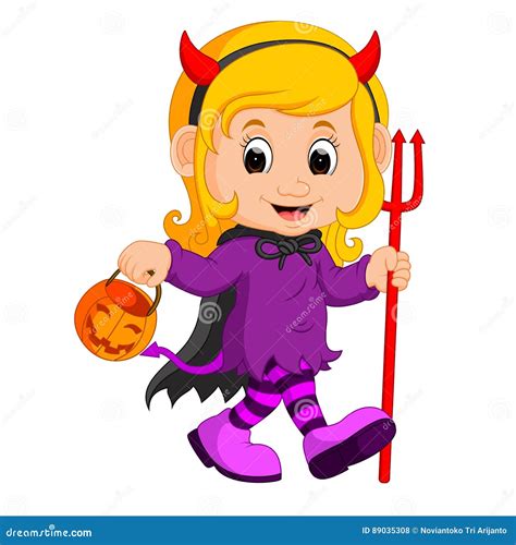 Red Devil Girl Succubus Emerges From Hell Cartoon Vector