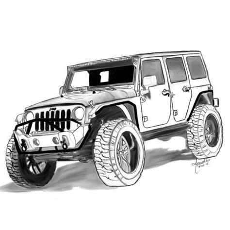 Jeep Sketch Jeep Drawing Car Drawings Jeep Cars
