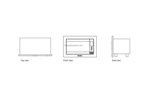 Built In Oven And Microwave Free Cad Drawings