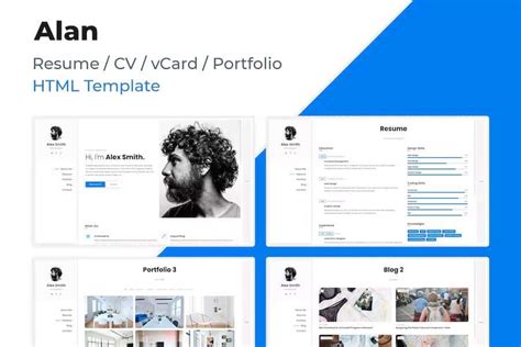 Alan Resume CV VCard Portfolio Template Latest Version WooCrack