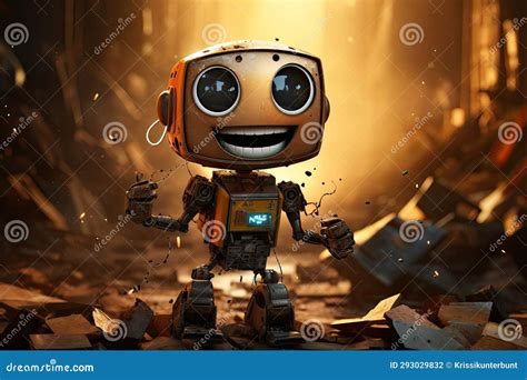 Happy Cute Smiling Robot Ai Generated Stock Illustration Illustration