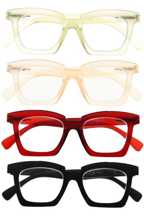 Reading Glasses Women 4 Pack Stylish Eyeglasses Readers R2019 4 Pairs