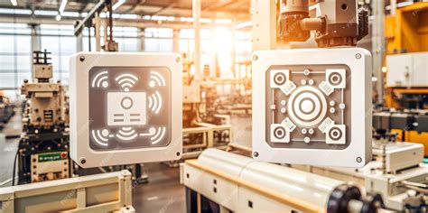 3d Ai Sensor Manufacturing Monitoring Concept Icons For Isolated Vector