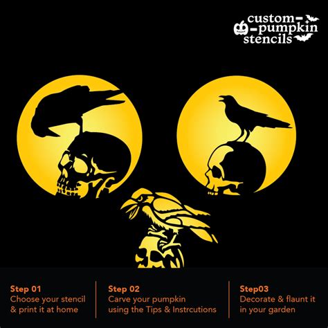 Crow Pumpkin Carving Stencil Custom Pumpkin Stencils 2025