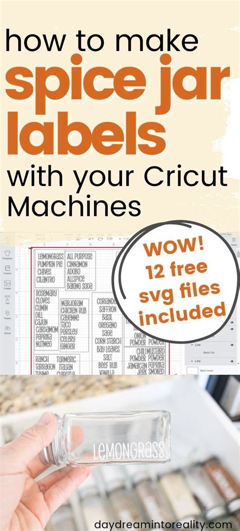 Diy Spice Jar Labels With Your Cricut Free Svg Templates Spice Jar