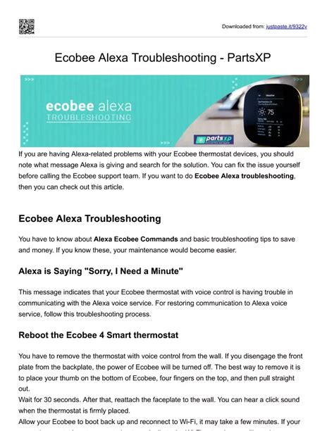 Ppt Ecobee Alexa Troubleshooting Partsxp Powerpoint Presentation