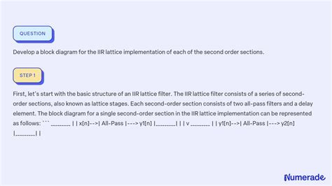 Solveddevelop A Block Diagram For The Iir Lattice Implementation Of