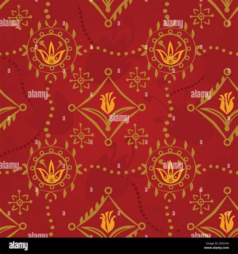 Renaissance Seamless Pattern Vector With Tulips For Your Background