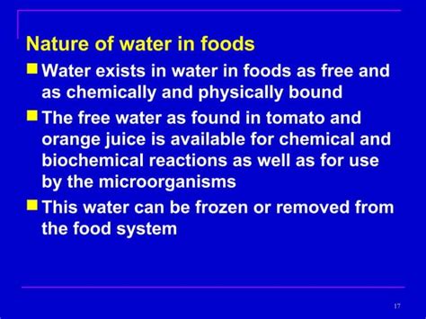Food And Water Food Chemistry Constituent Of Foods I E Water Carbohyfrate Lipid Protein