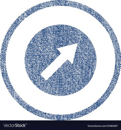 Up Right Rounded Arrow Fabric Textured Icon Vector Image