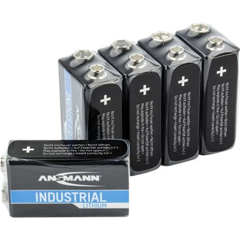 Batterie Lithium Industrielle ANSMANN 9V E Block 5 Pack 1505 0002
