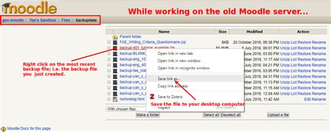 How Can I Backuprestore A Course From Moodle 19 Pre 2018 Moodle Courses Old Gen Moodle