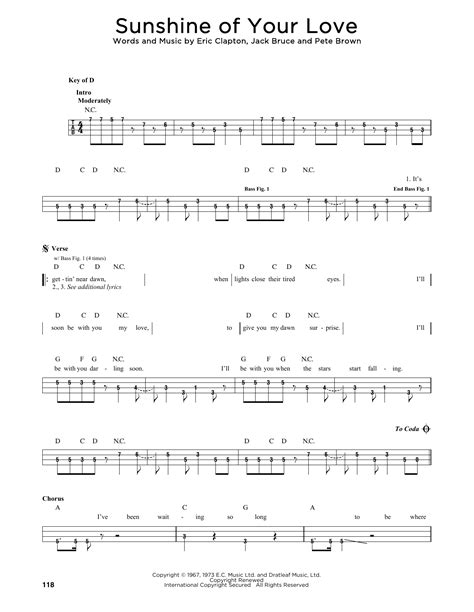 Sunshine Of Your Love By Cream Easy Bass Tab Guitar Instructor