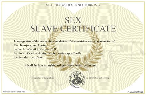 Sex Slave Certificate