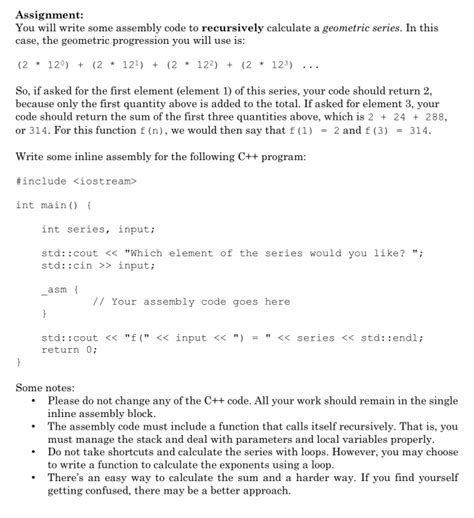 Solved Assignment You Will Write Some Assembly Code To Chegg