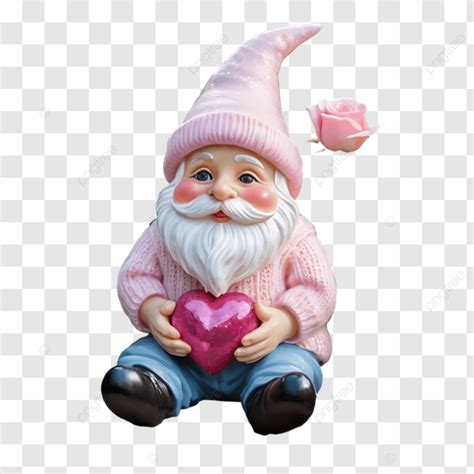 Valentine Themed Pink Gnome Figure Perfect For Home Decor Romantic