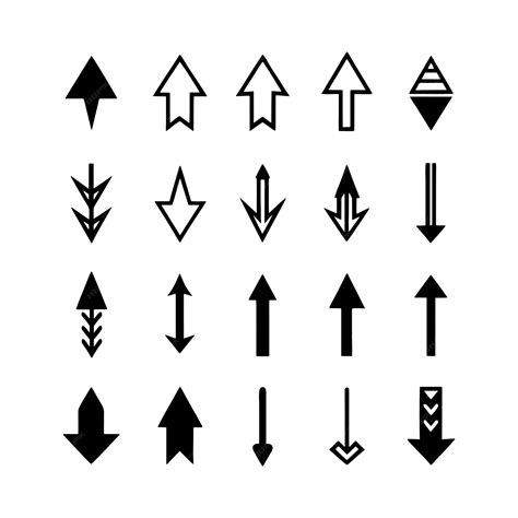 Premium Vector Arrows Set Of Black Icons Arrow Icon Arrow V Vector