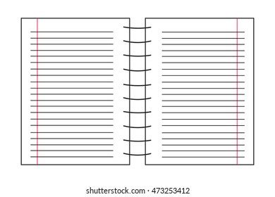 Notebook Blank Page Double Page Lines Stock Vector Royalty Free 473253412 Shutterstock
