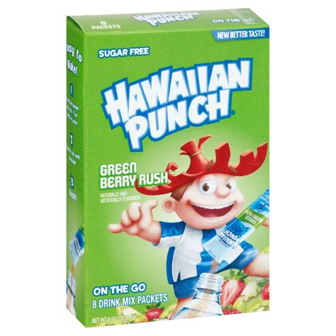 Hawaiian Punch Green Berry Rush Drink Mix Packets Shop Mixes And Flavor