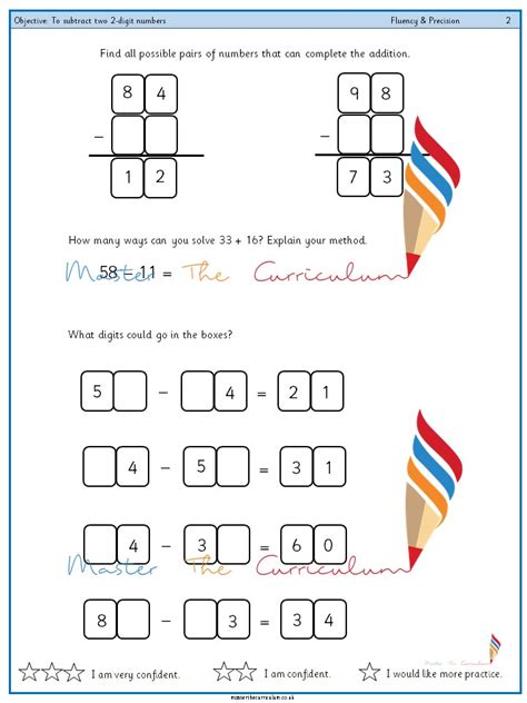 Year To Subtract Two Digit Numbers Master The Curriculum