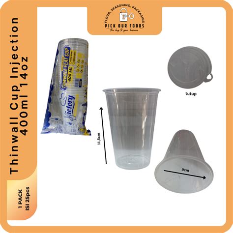 Jual Cup Pp Injection 400ml Gelas Cup Thinwall 14oz Gelas Plastik
