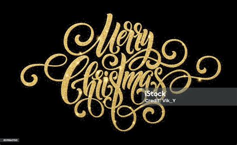 메리 크리스마스 황금 필기 스크립트 글자입니다 벡터 일러스트 레이 션 12월 31일에 대한 스톡 벡터 아트 및 기타 이미지 12월 31일 겨울 계절 Istock