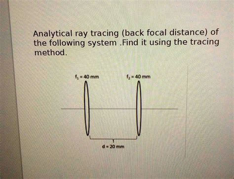 Solved Analytical Ray Tracing Back Focal Distance Of The Following