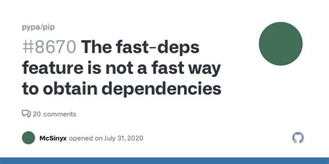 The Fast Deps Feature Is Not A Fast Way To Obtain Dependencies · Issue
