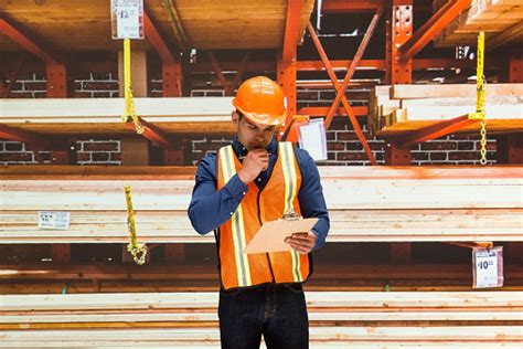 허리 까지 남성 젊은 남자 엔지니어 목재 잭 건축 계약자 건설 노동자 수동 노동자 수리 노동 계급 공예가 유통 창고 창고 창고에