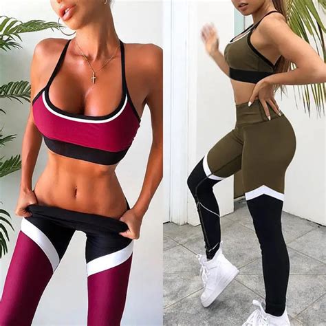 2019 Newest Hot 2pcs Women Yoga Set Yoga Sports Bra And Stretch Pants