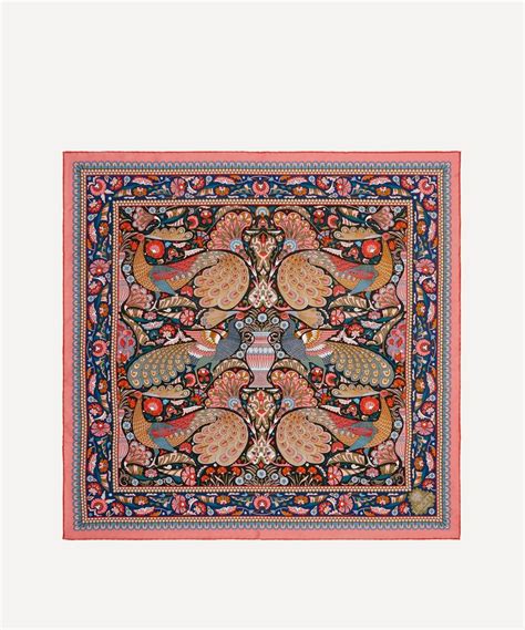 Liberty Peacock Garden 70 X 70cm Silk Twill Scarf Liberty