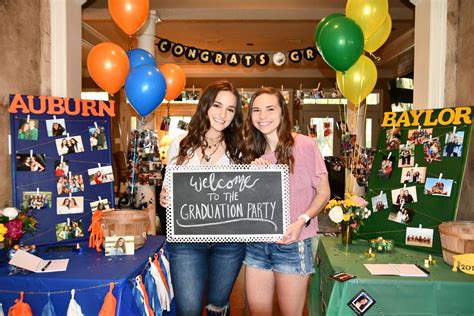 High School Graduation Party With Tables Decorated In Future College