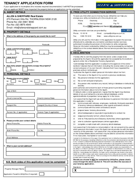 Fillable Online Tenancy Applicaiton Form Fax Email Print PdfFiller