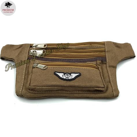 Bs Debe Nipis Beg Pinggang Lelaki Kain Thin Canvas Waist Bag Casual