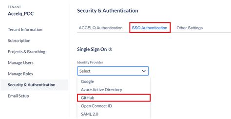 Configuring Sso For Github Accelq