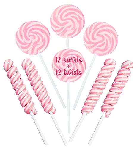 Pink Swirl And Twisty Lollipops 24 Suckers Individually Wrapped — 🛍️