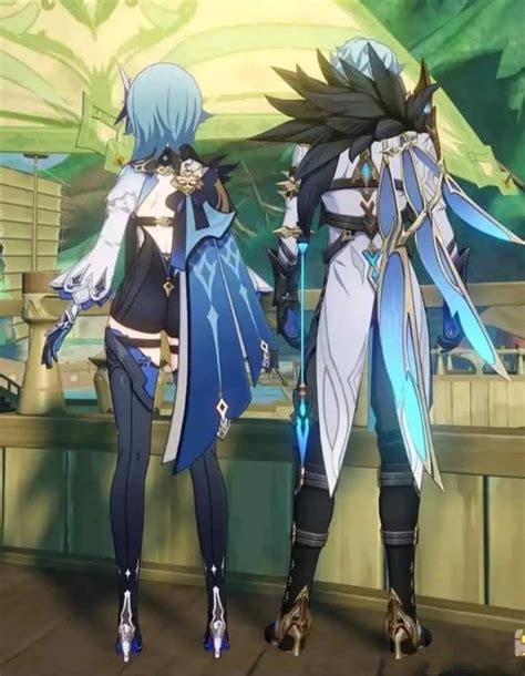 Two Anime Characters Standing Next To Each Other