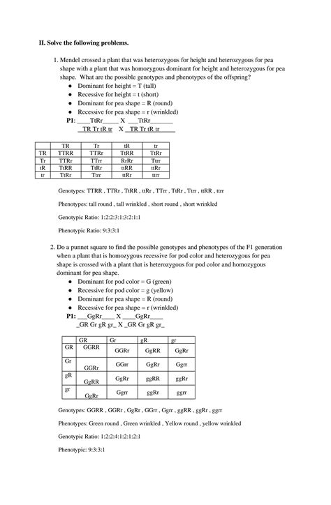Solution Mendel Crossed A Plant That Was Heterozygous For Height And