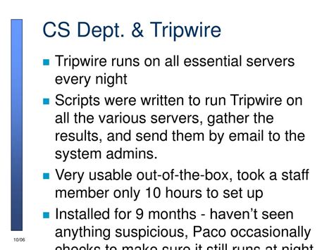 Ppt Experience With Tripwire Using Integrity Checkers For Intrusion Detection By Gene H Kim