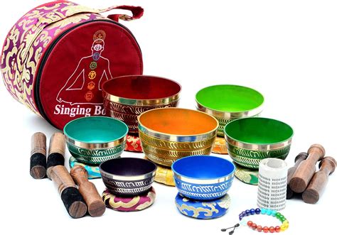 7 Chakra Healing Singing Bowl Set Singing Bowl Set Of 7 Tibetan Singing